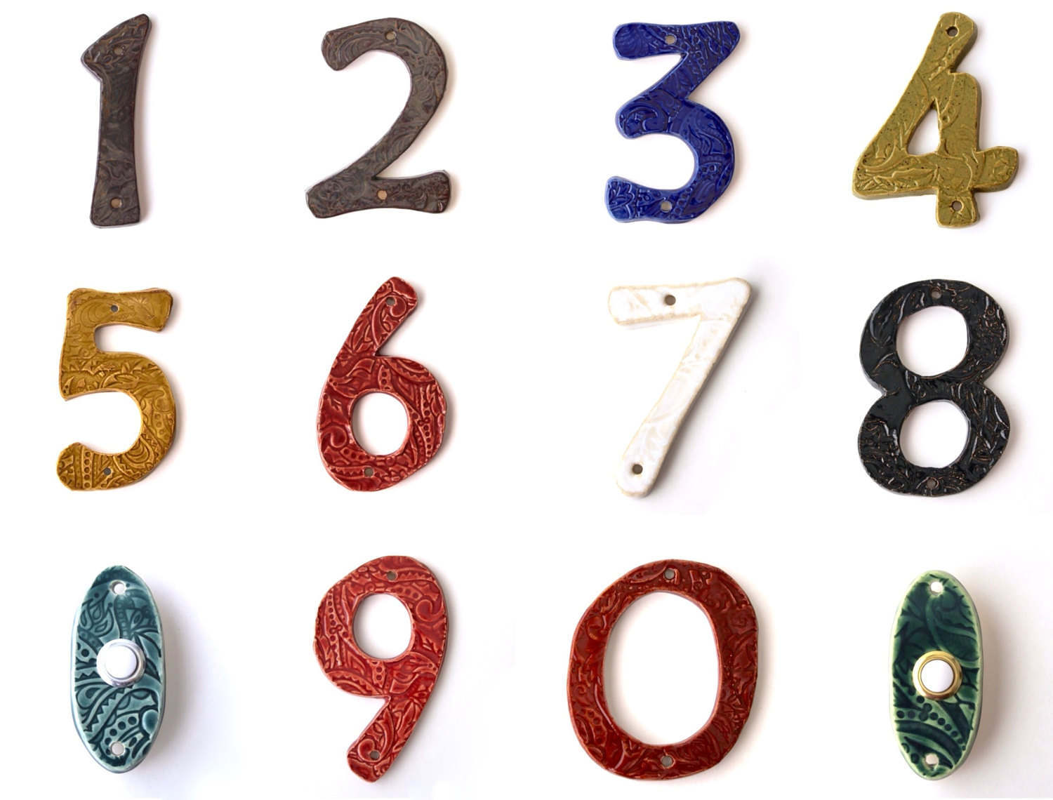 House Numbers Set of 5 Choose Your Color Nautical Royal | Etsy