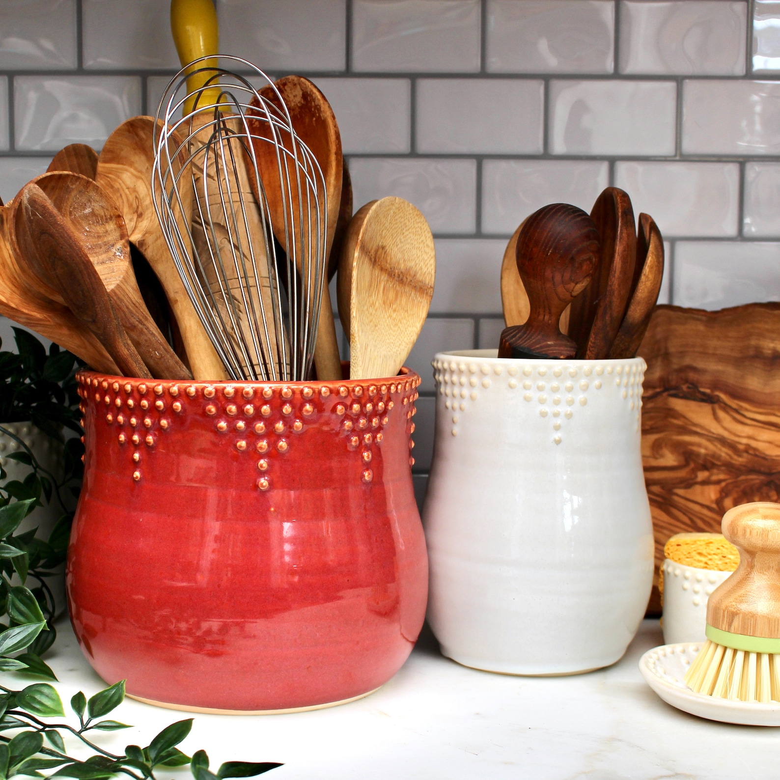 Extra Large Utensil Crock Rustic Farmhouse Kitchen Canister - Etsy