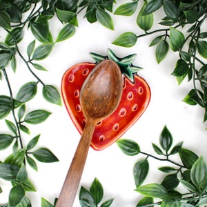 Strawberry Dish Spoon Rest Teabag Holder Ring Dish Bright Red READY TO ...