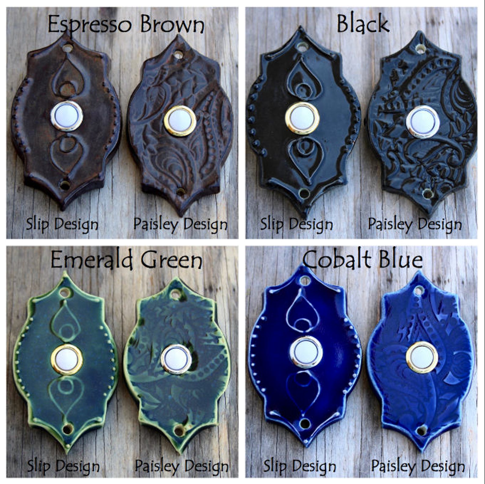 Doorbell Plate Cover With Lighted Button - French Moroccan Tile ...
