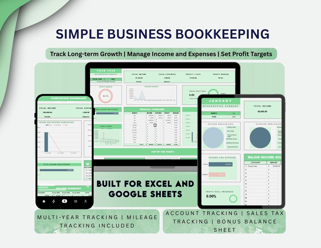 Small Business Bookkeeping Template Excel Bookkeeping Spreadsheet ...