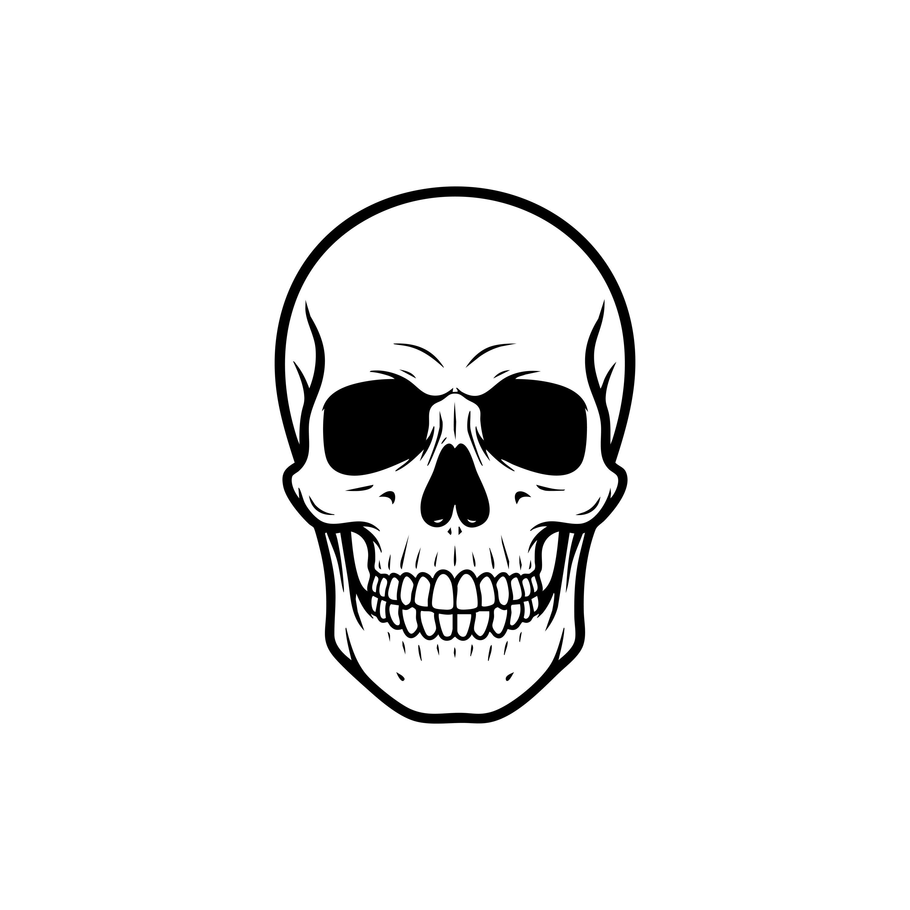 Skull SVG PNG, Skeleton Face Cut File for Cricut, Silhouette,( Digital ...