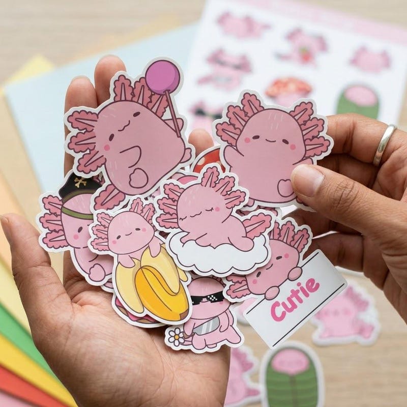 Axolotl Sticker Sheet - Etsy