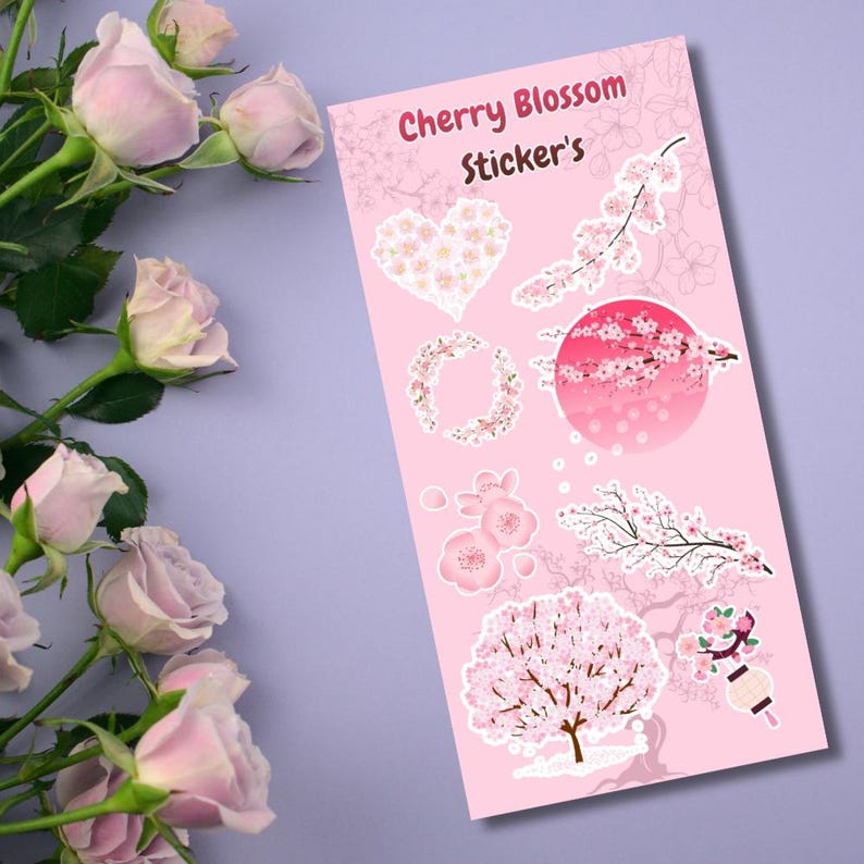 Sakura Cherry Blossom Stickers PNG | Floral Clipart Bundle (digital ...