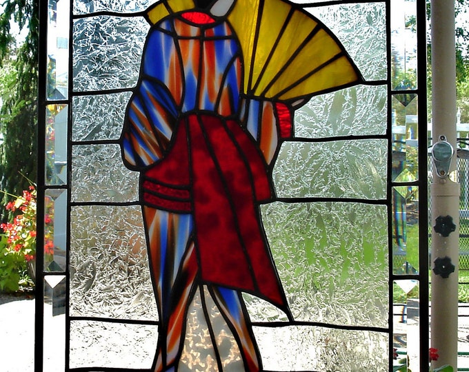 Geisha Stained Glass Panel - Etsy