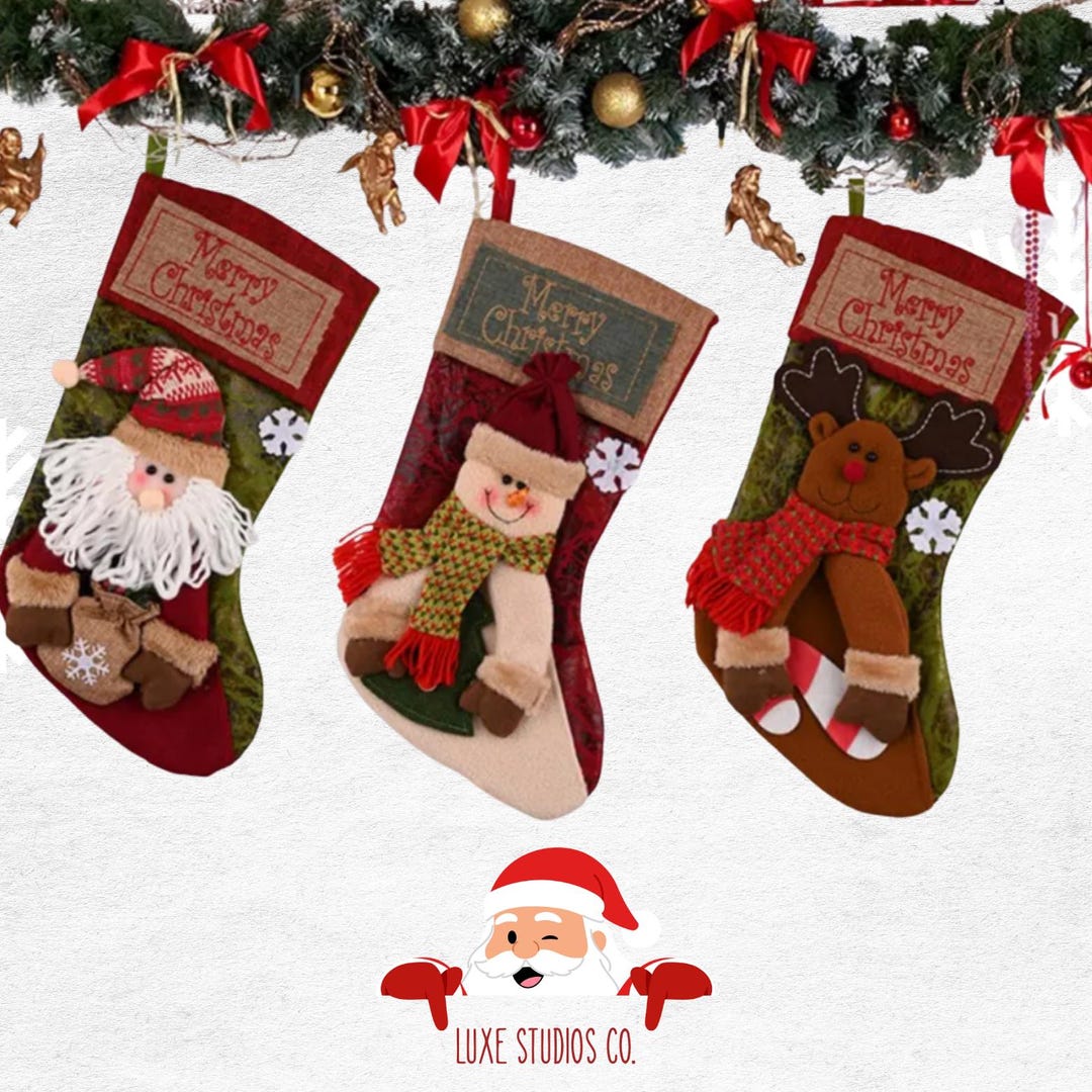 Festive 3D Character Stocking - Etsy