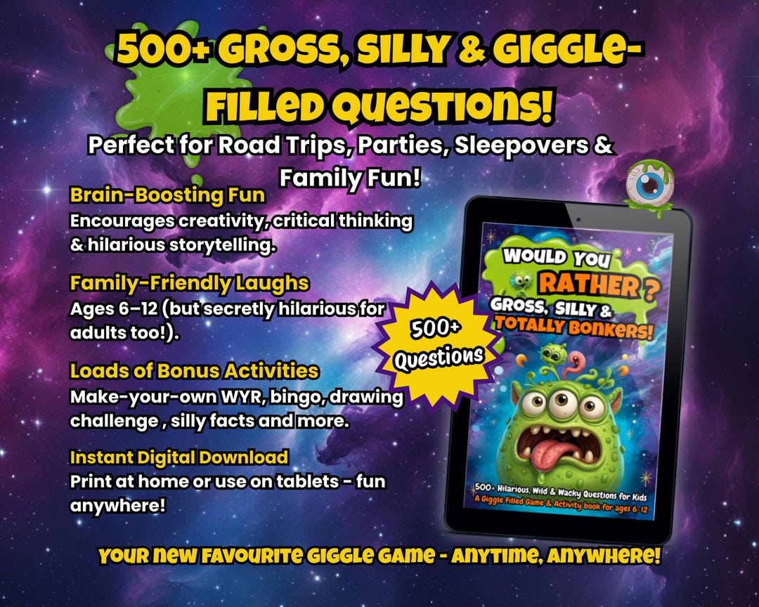 Would You Rather? Gross, Silly & Totally Bonkers! Printable Kids Game ...