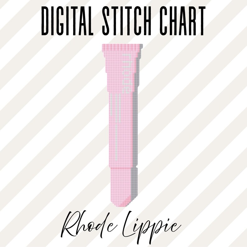 Rhode Lippie Needlepoint Pattern 18 Mesh | Pink Lip Gloss Cross Stitch ...