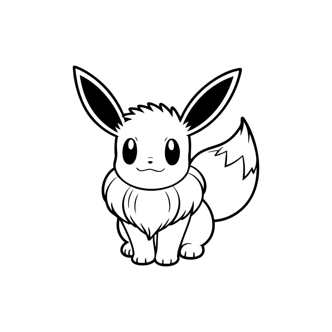 Eevee Minimalist SVG PNG – Simple Eevee Vector Cut File (digital ...