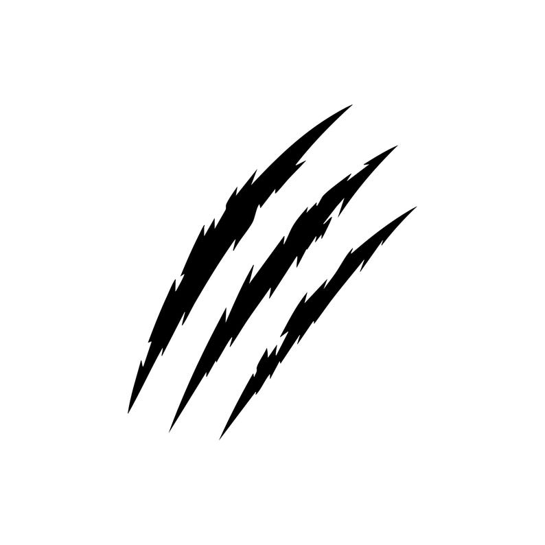 Claw Scratch Marks SVG PNG: Animal Scratch Cut File and Silhouette ...