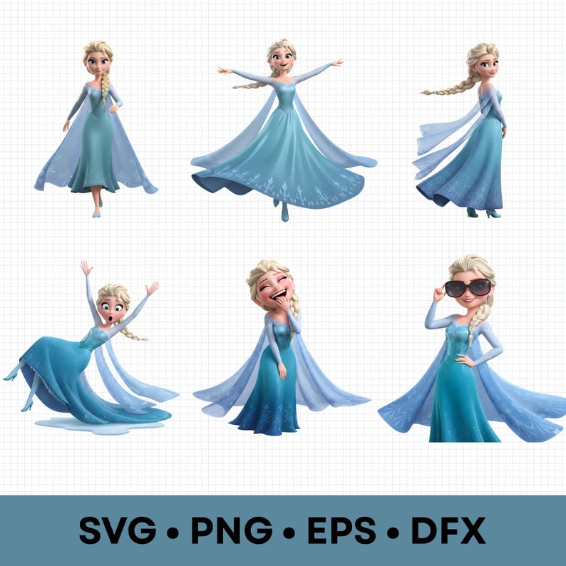 30 Frozen Svgs Bundle Mega Pack, Princess Ice Queen Svgs PNG DXF EPS ...