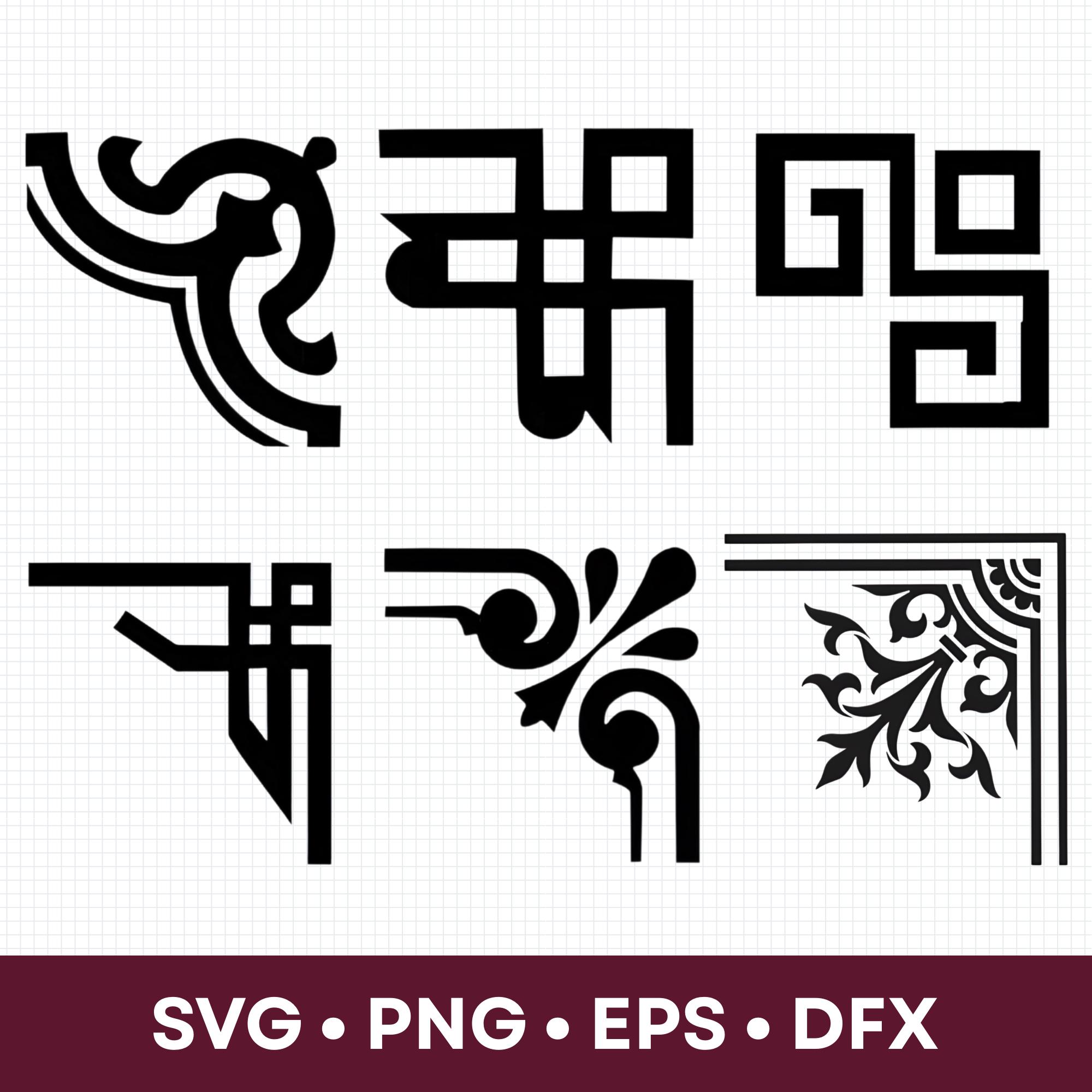 Frame Corners Svg Png Bundle, Decorative Border Corner SVG DXF EPS ...