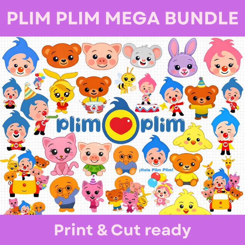 Kids Cartoon Characters Png Svg Bundle • Cute Animal Friends Clipart ...