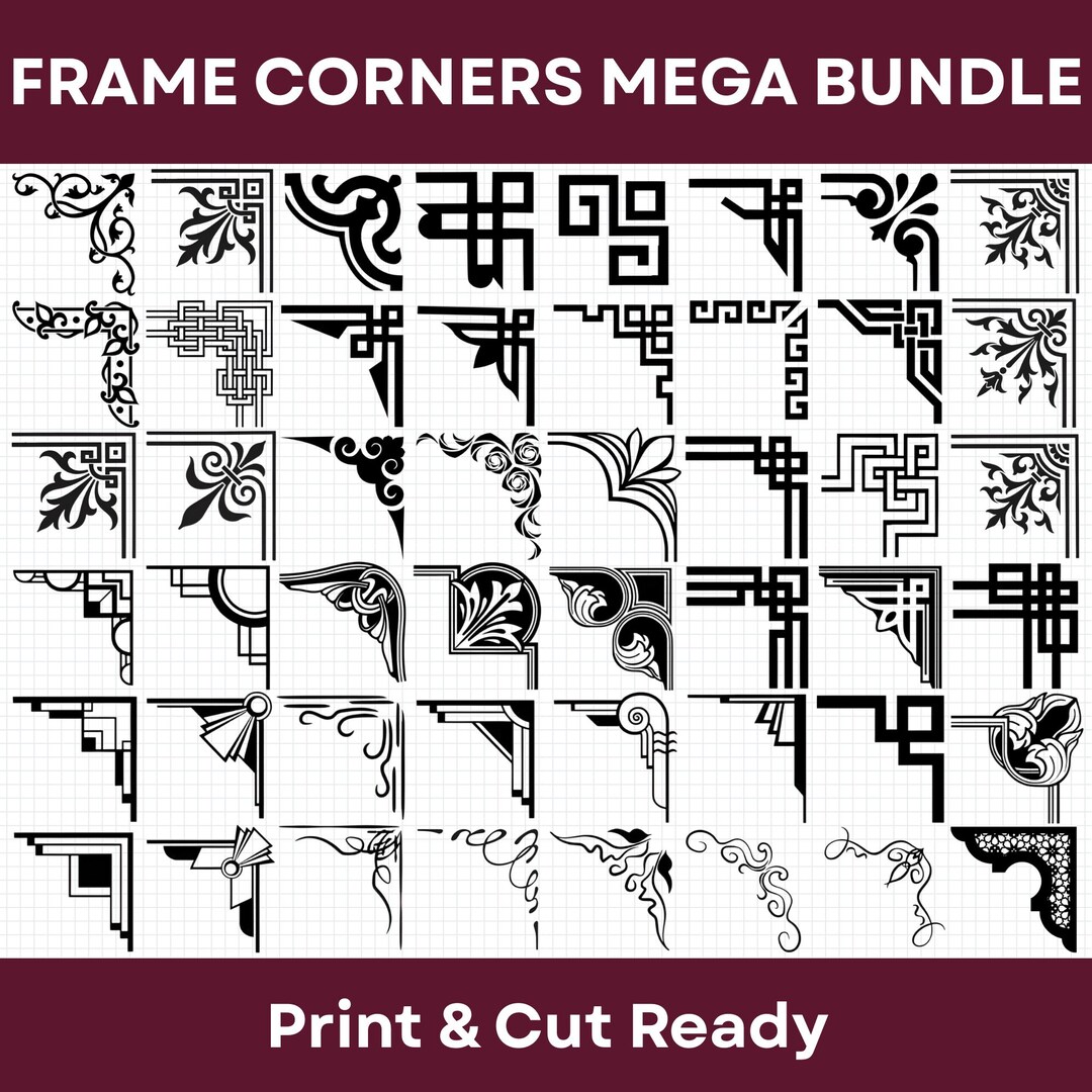 Frame Corners Svg Png Bundle, Decorative Border Corner SVG DXF EPS ...