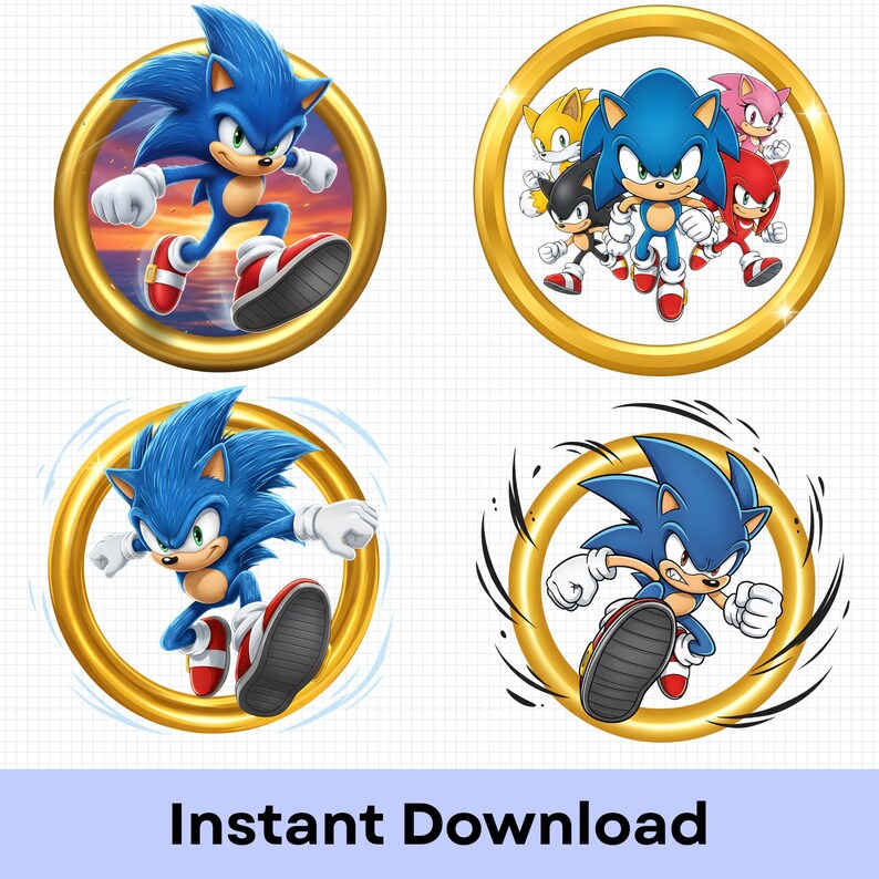 Paquete de 20 imágenes SVG y PNG de Sonic The Hedgehog, imágenes ...