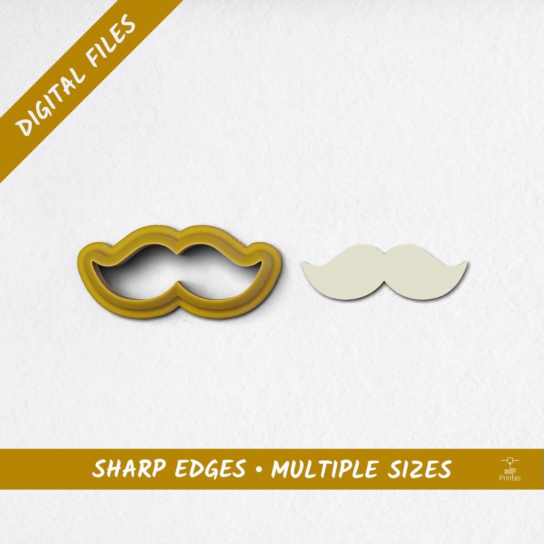 Moustache Polymer Clay Cutter | Digital STL Files | 10 Sizes - Etsy