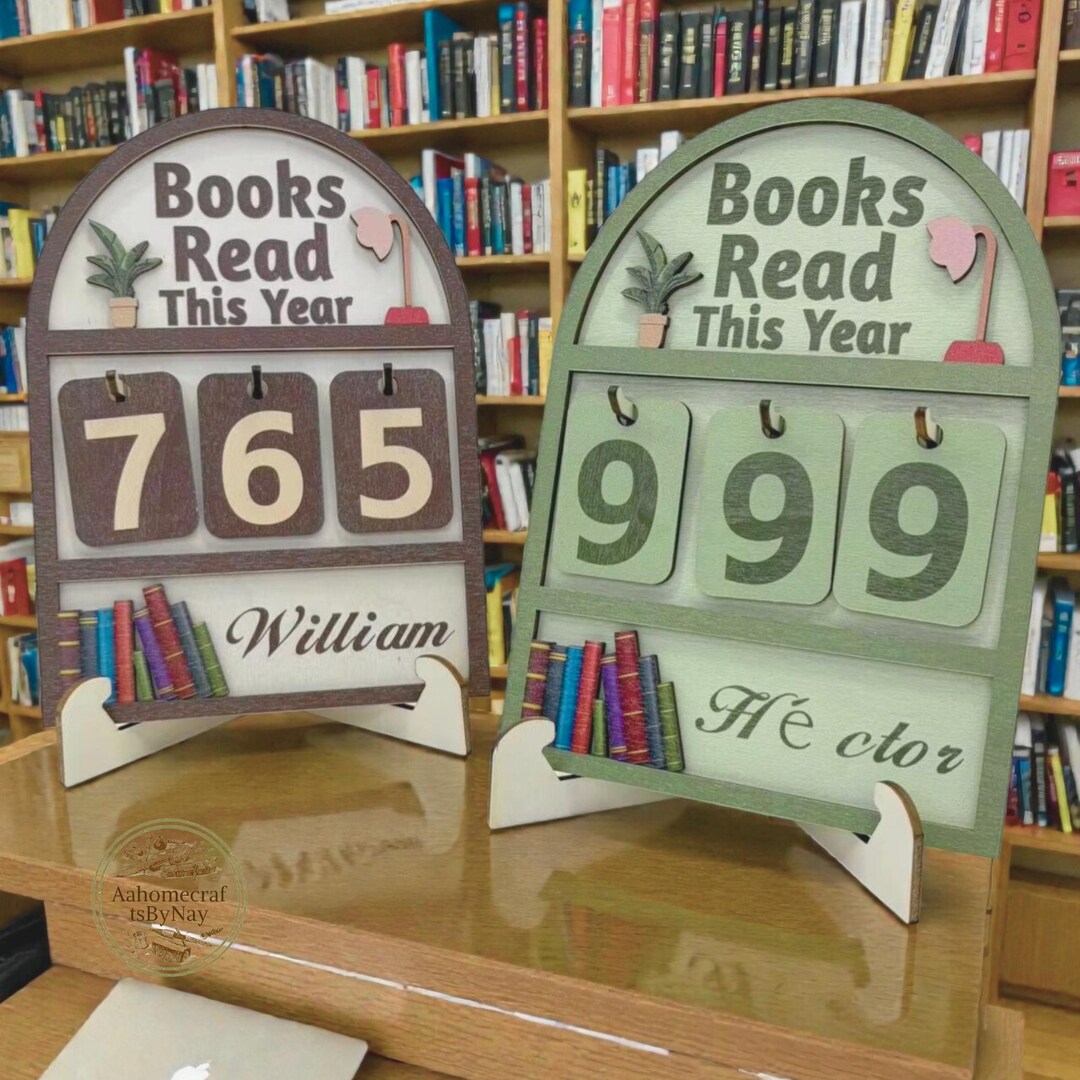 Personalized Wooden Book Tracker | Custom Name Reading Challenge - Etsy