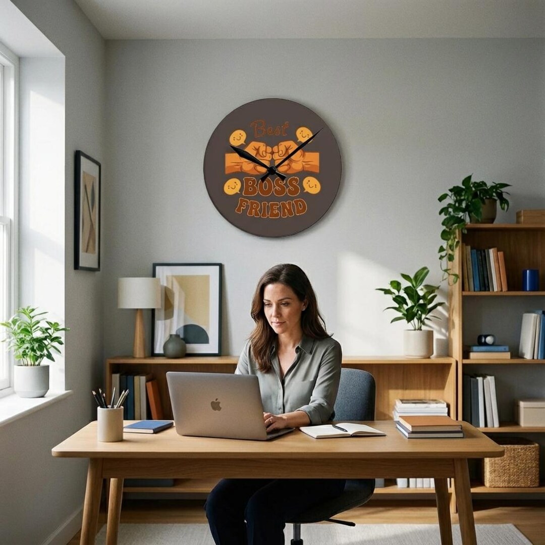 Acrylic Wall Clock Best Boss Friend Gift Retro Office Decor Manager ...