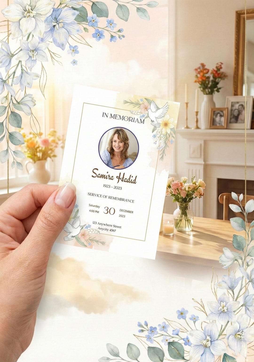 Memorial Service Invitation Template Bundle - Editable Celebration of ...