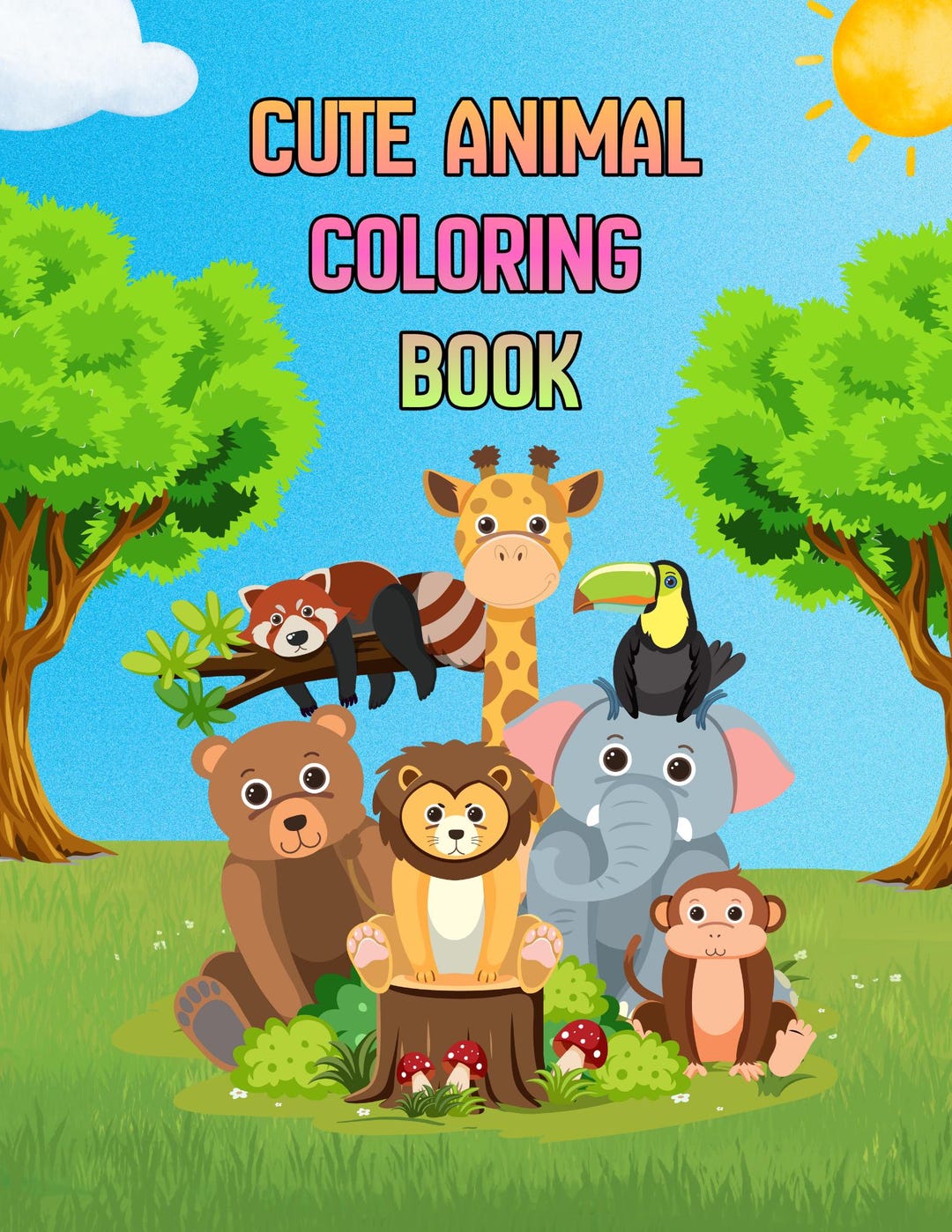 Printable Animal Coloring Book - 33 Page PDF for Toddlers Nursery Art ...