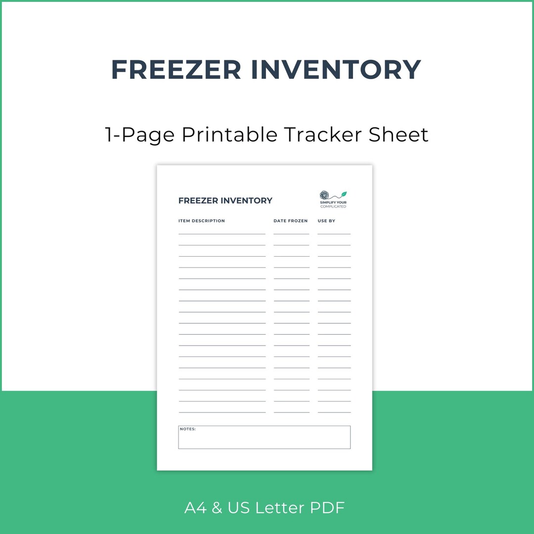 Freezer Inventory Tracker | Frozen Food Tracker | Kitchen Organisation ...