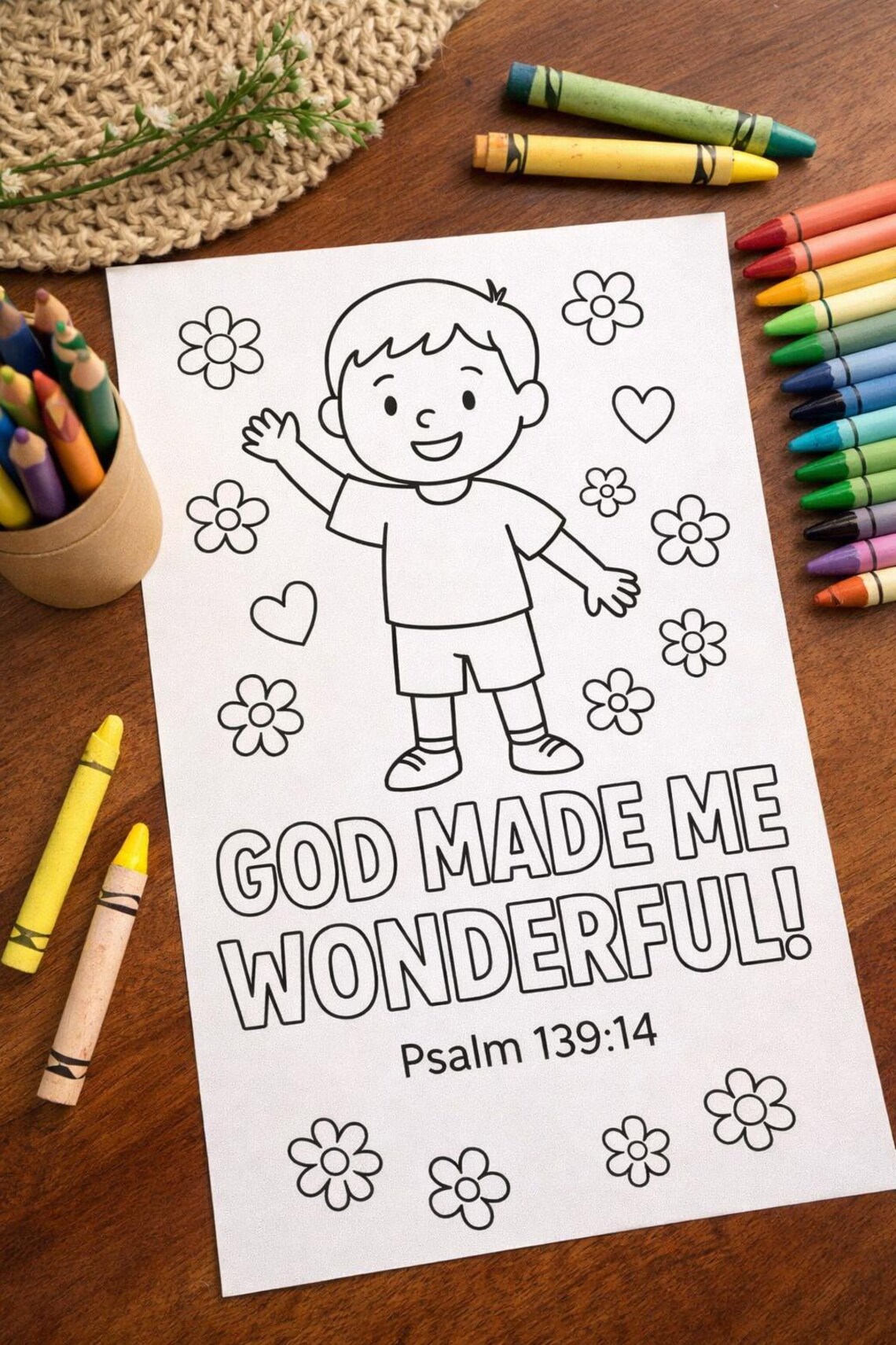 God Made Me Special Coloring Page, Christian Kids Printable, Psalm 139: ...