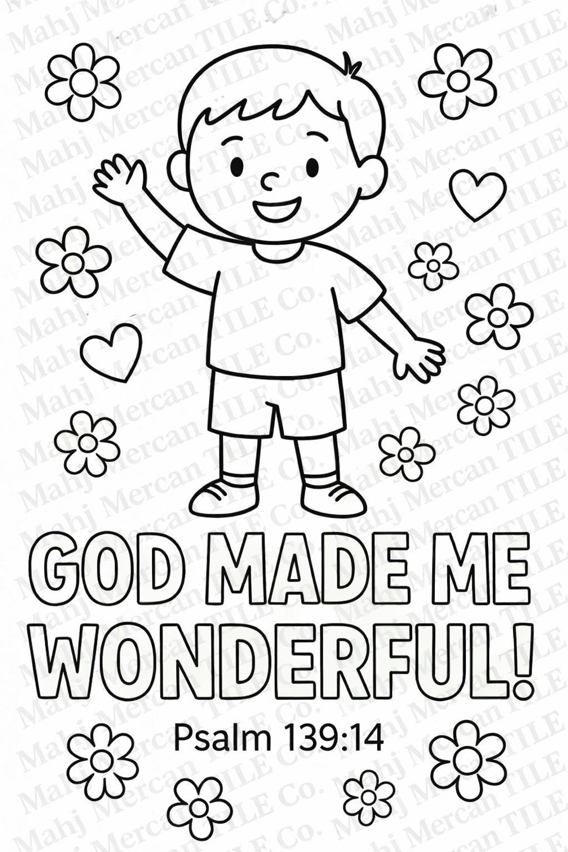 God Made Me Special Coloring Page, Christian Kids Printable, Psalm 139: ...