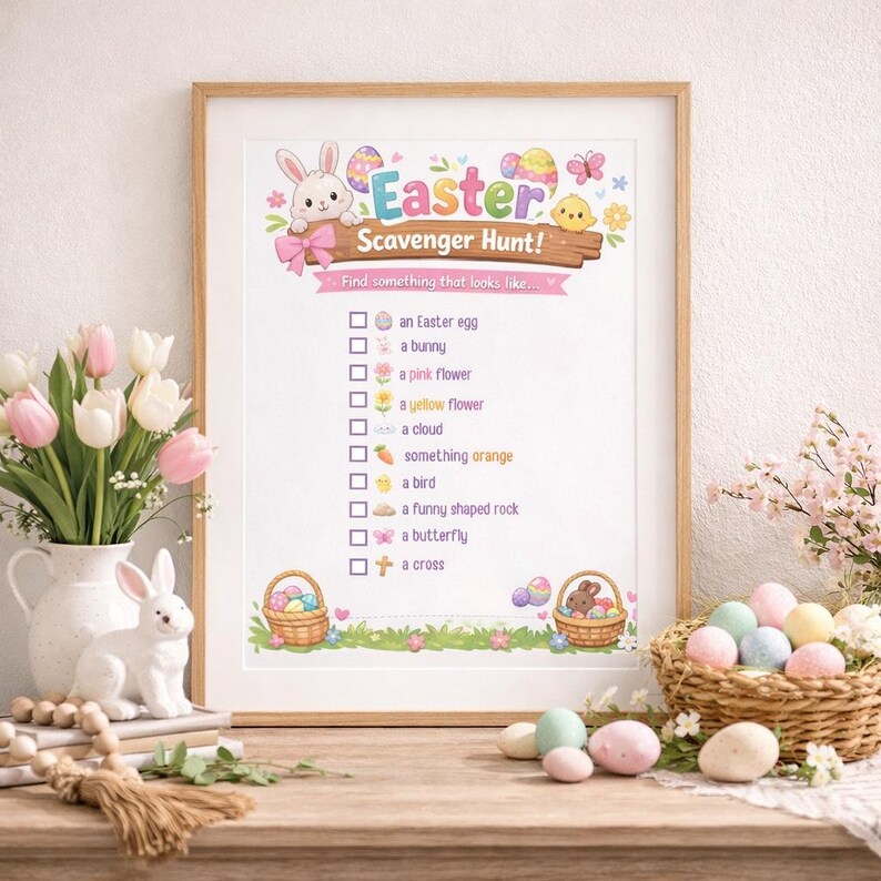 Easter Scavenger Hunt Printable | Kids Spring Activity Game (digital ...