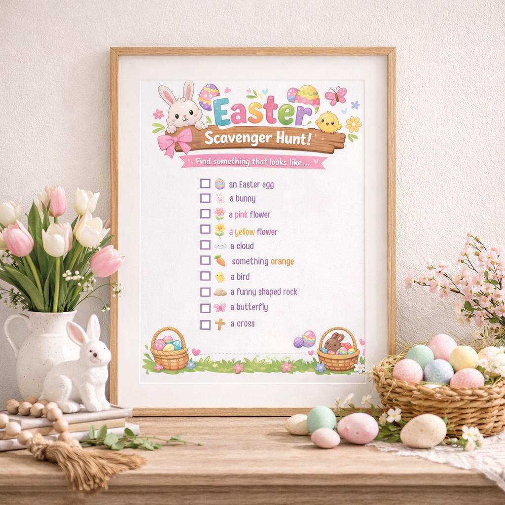 Easter Scavenger Hunt Printable | Kids Spring Activity Game (digital ...