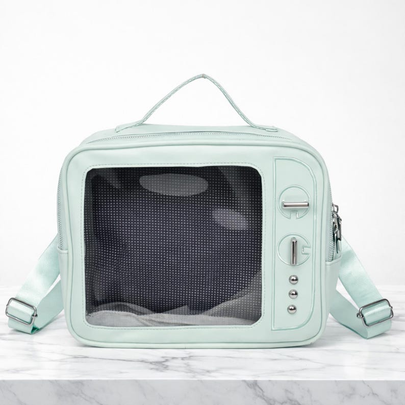 Retro TV Ita Bag Crossbody – Kawaii Clear Pin Display Purse for Anime ...