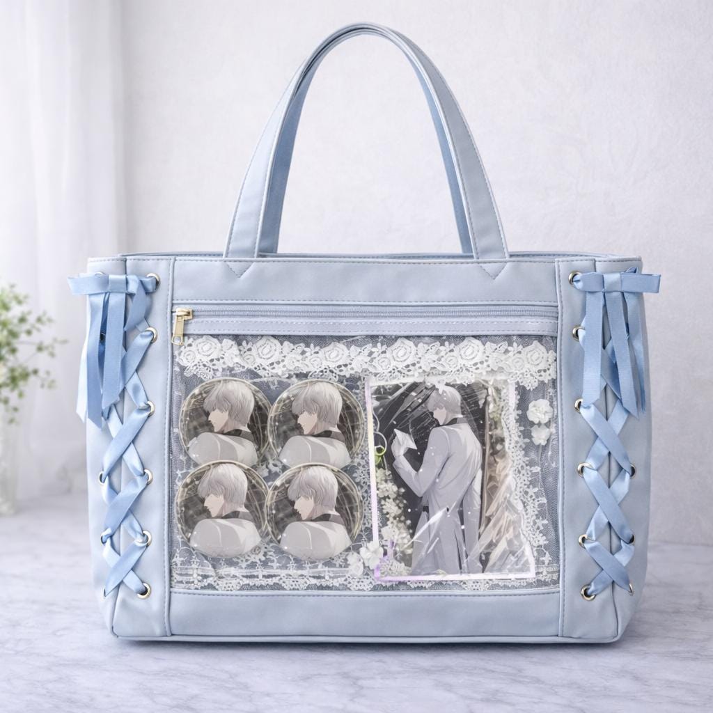 Bow Ita Bag Shoulder Purse, Clear Pin Display Bag for Anime Fans and ...