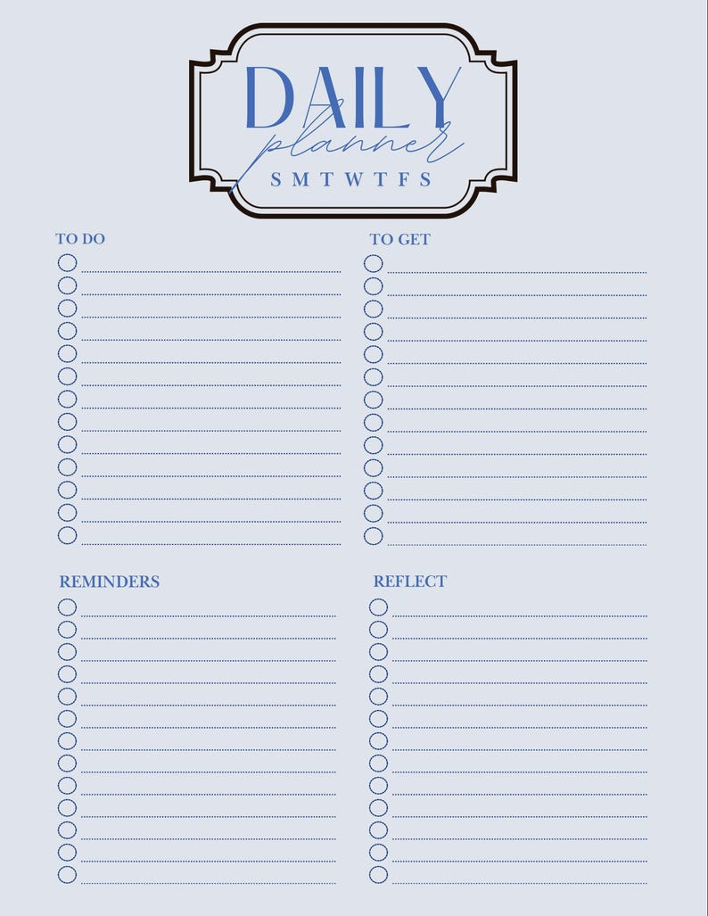 Planner Template Daily Planned Template Cute Planner Aesthetic Planner ...