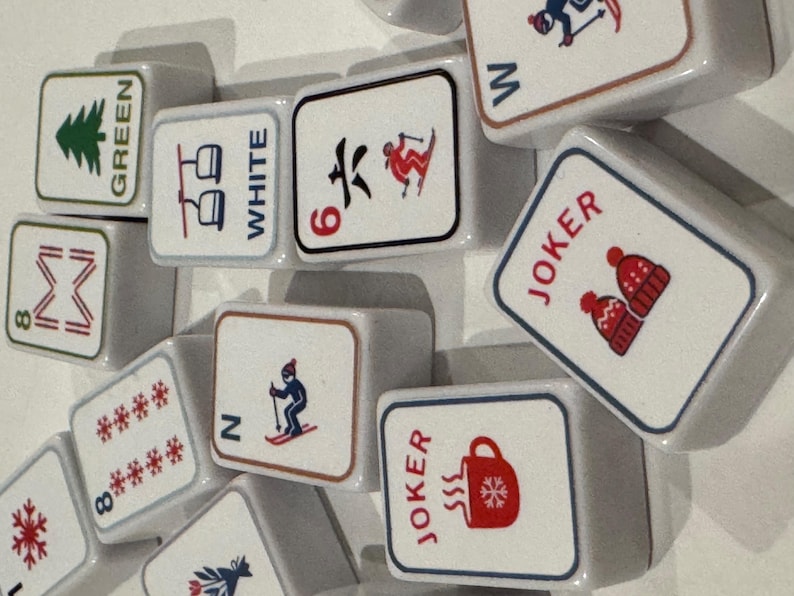 Winter Ski Mahjong Tile Set - Decals Only - Etsy