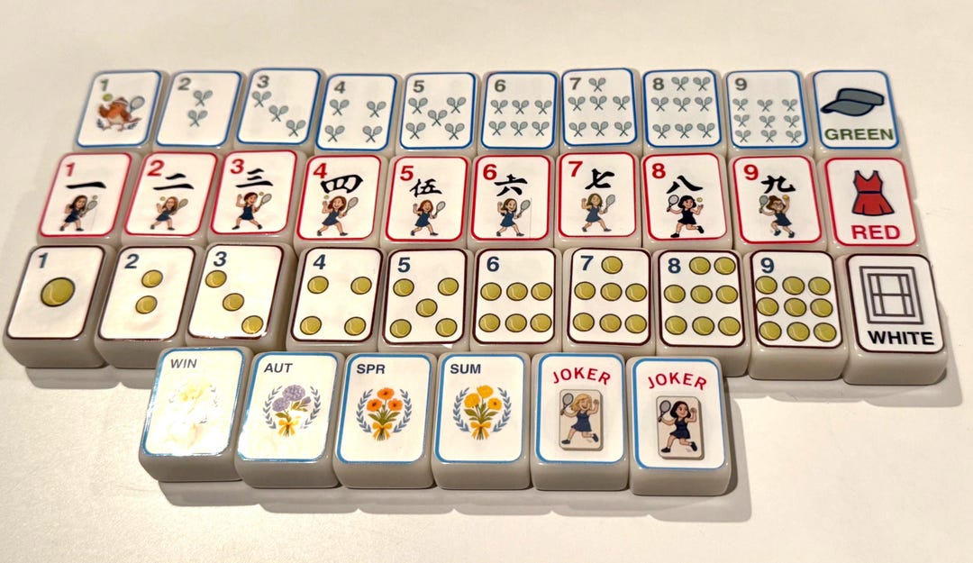 Tennis Team Theme Mahjong Tile Decals - Etsy