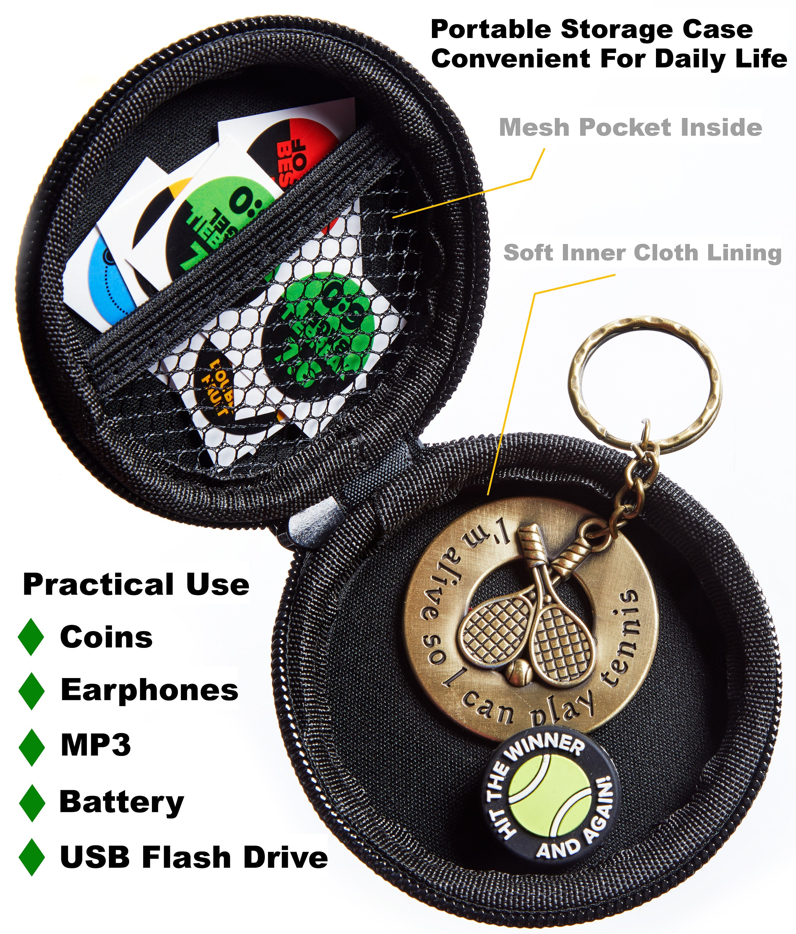 Premium Tennis Keychain With Funny Racket Stickers and Original ...