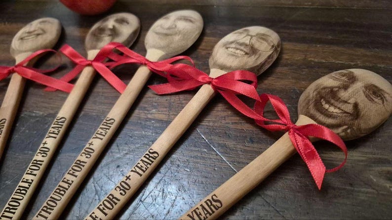 Custom Face Engraved Funny for Friend Christmas Wooden Spoons - Novelty ...