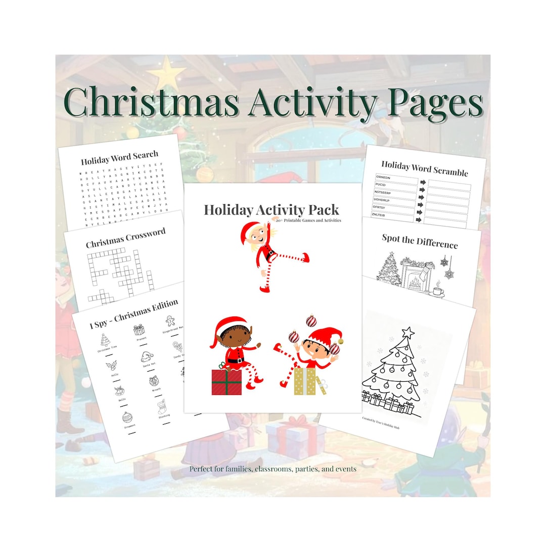Holiday Activity Pack Printable | Games & Coloring Pages | Kids ...