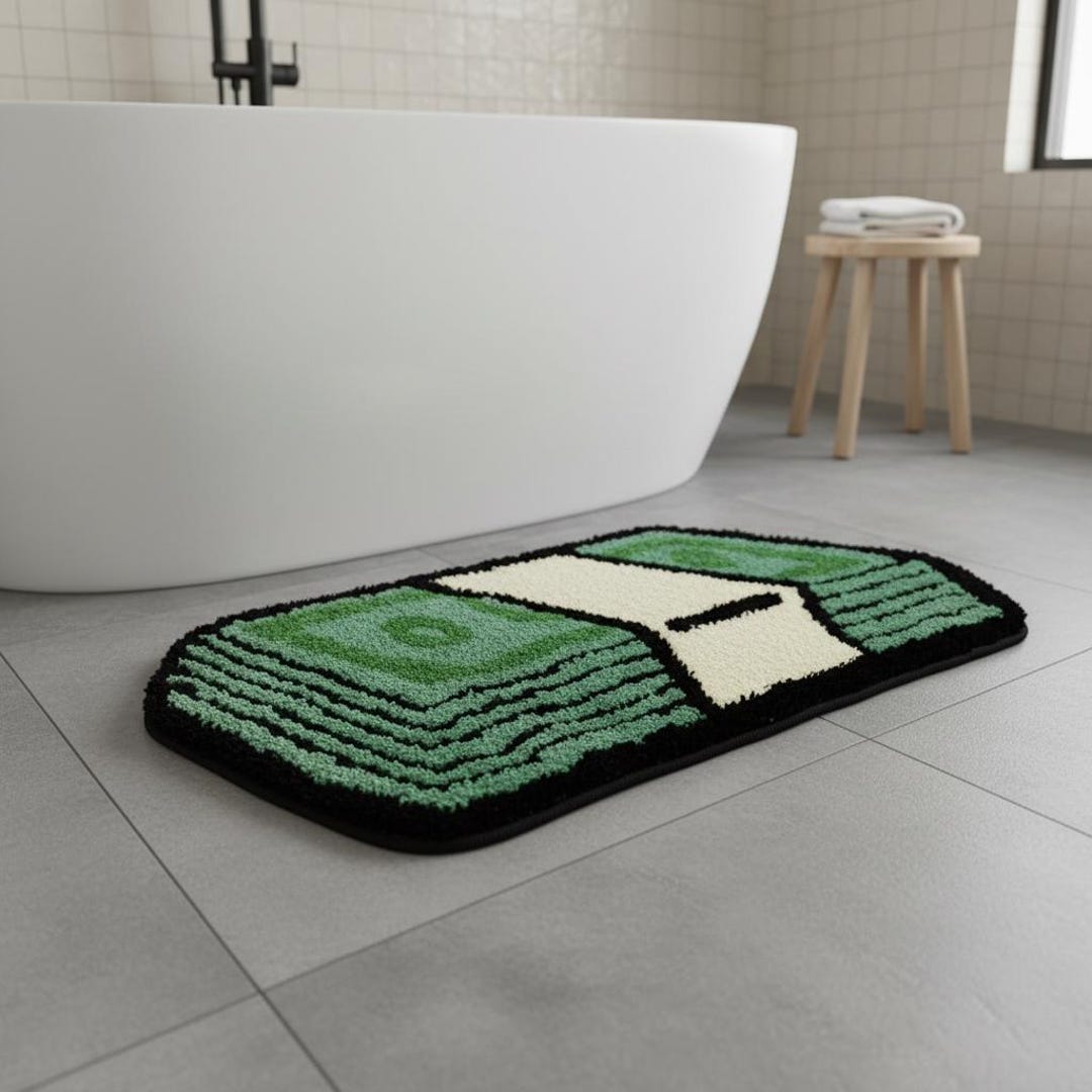 Cartoon Dollar Bill Tufted Accent Rug, Hypebeast Money Rug, Non-slip ...