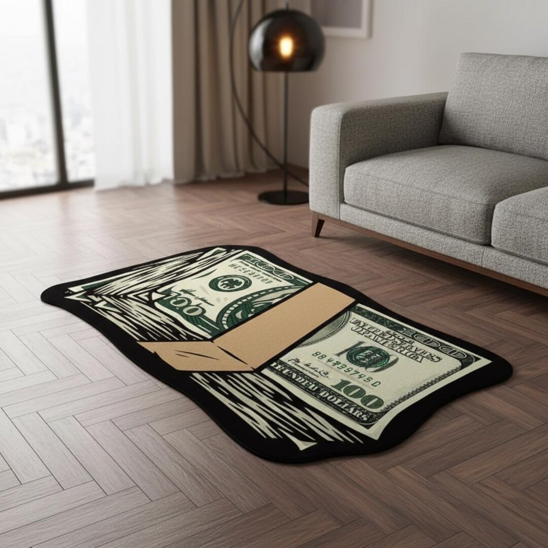 Money Stack Rug,hundred Dollar Bill Carpet, Funky Aesthetic Area Rug ...