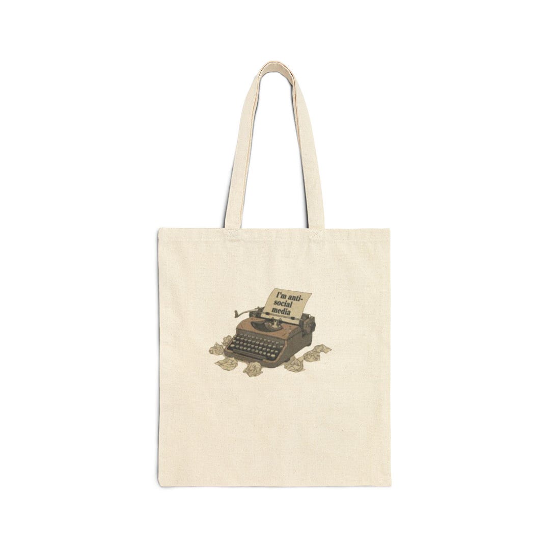 Vintage Typewriter Tote Bag | Retro Writer Illustration, Literary ...