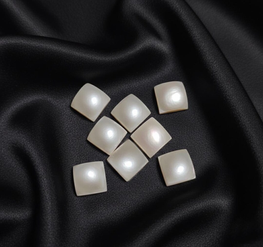 Natural Fresh Water Pearl Square Cabochon Loose Calibrated Gemstone 4mm ...