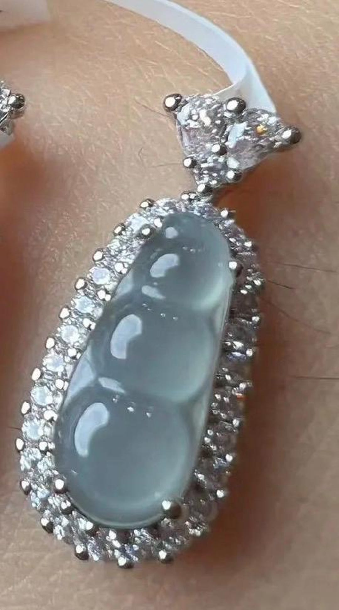 Natural Icy Jadeite Pendant • Type A Jade • Light Blue-green Jade ...