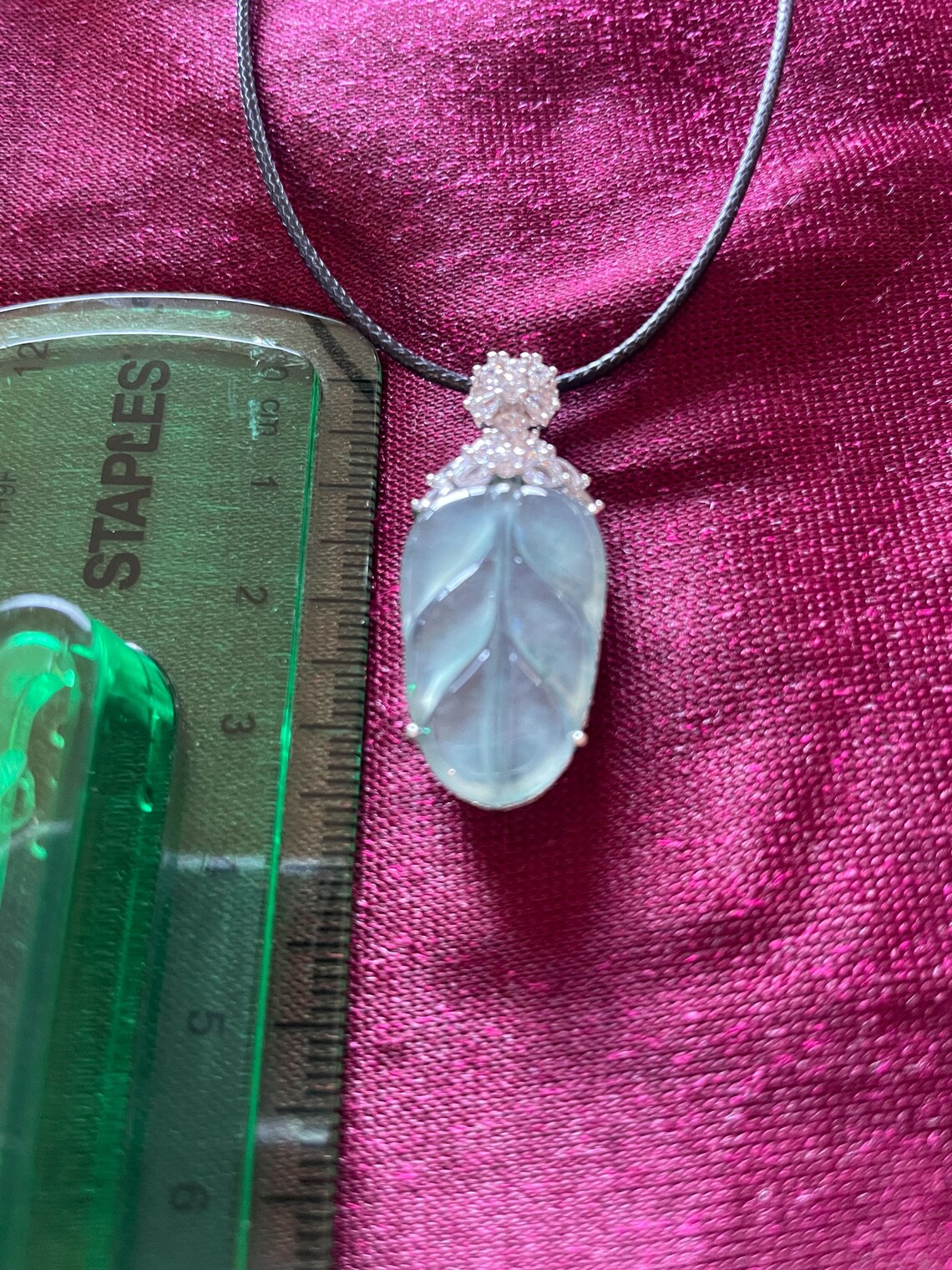 Natural Ice Jadeite Leaf Pendant With Necklace – Grade A Jade ...