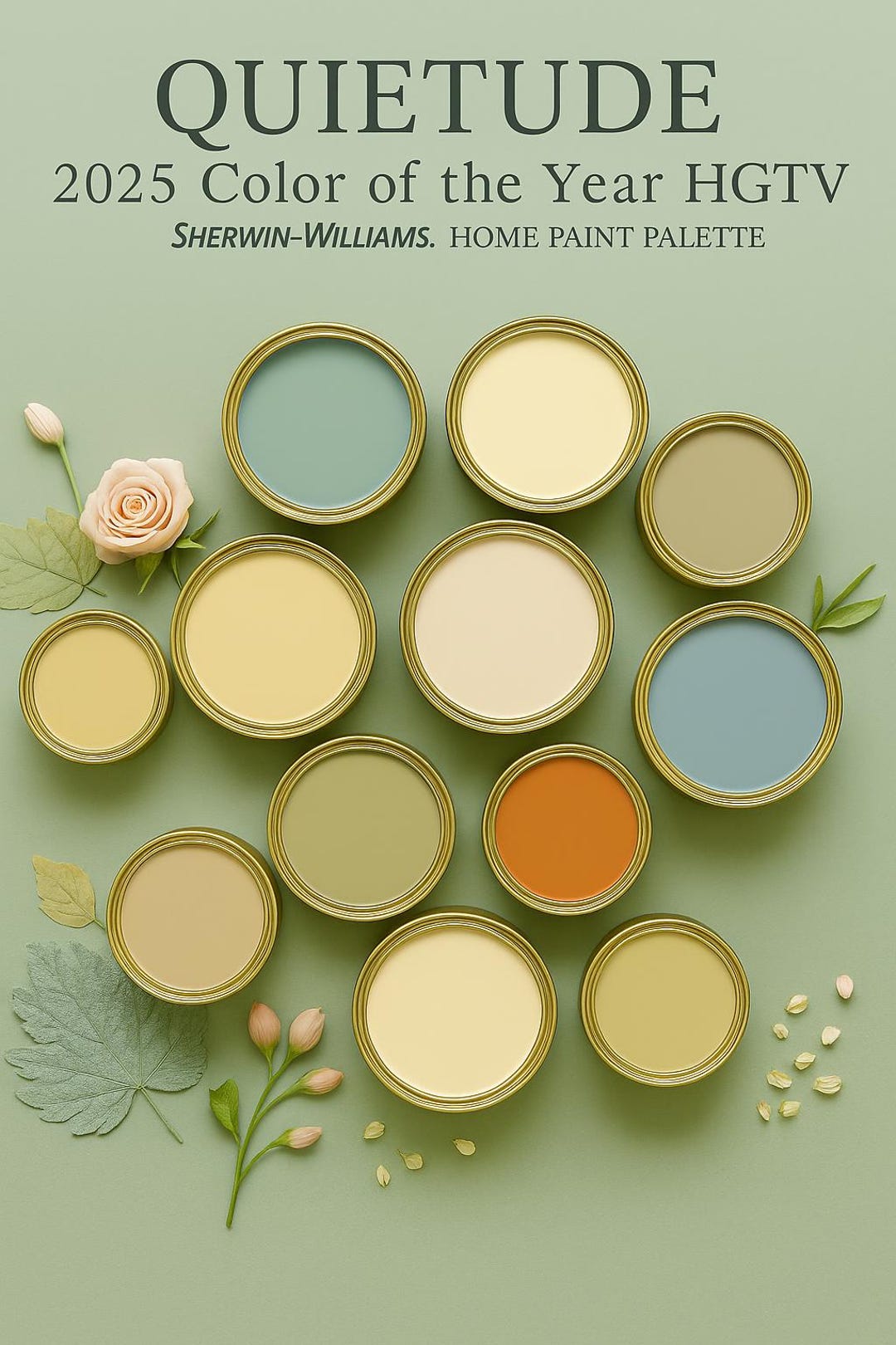 2025 Quietude Color of the Year, Sherwin Williams Palette, Calm Coastal ...