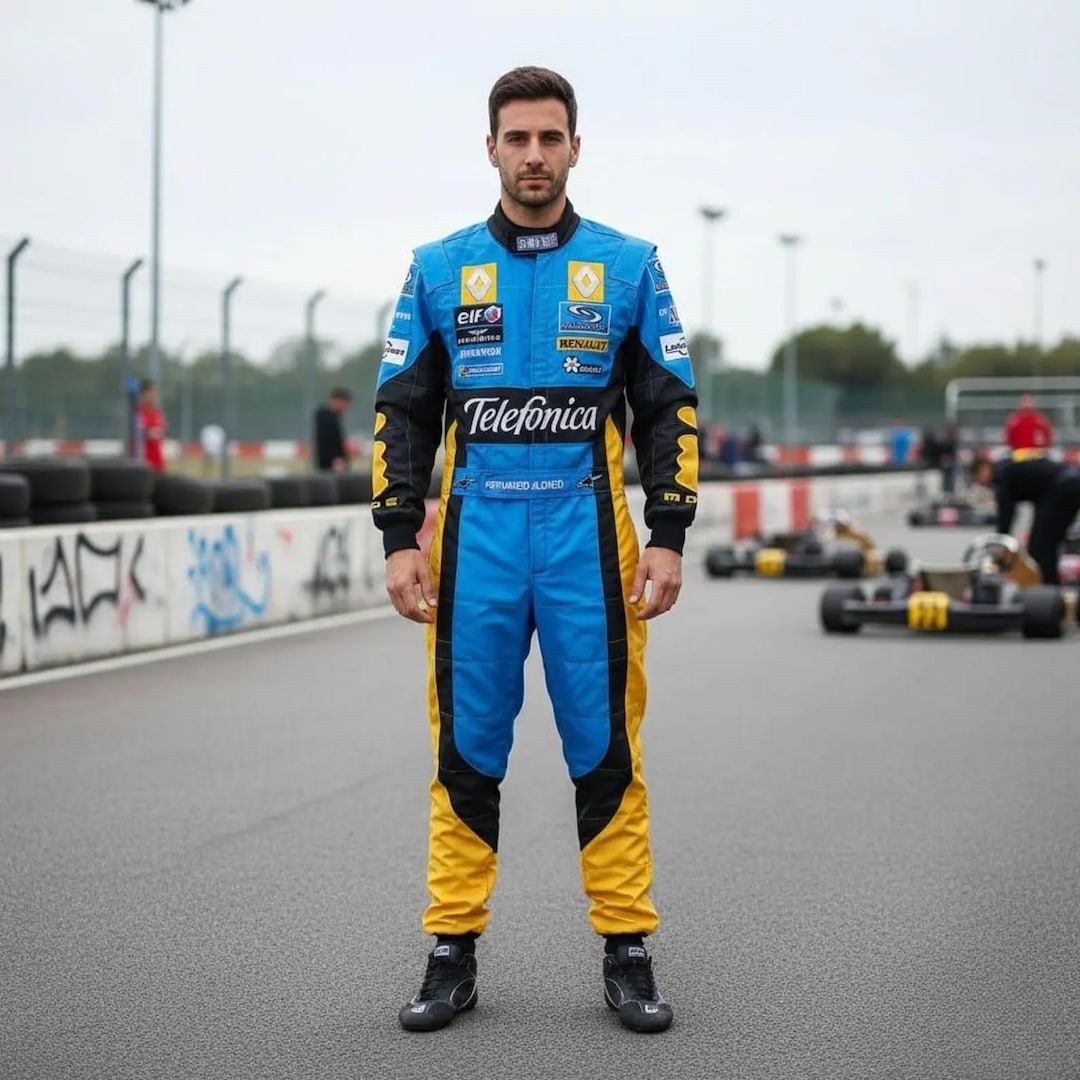 Telefonica F1 Go Kart Racing Suit Fernando Alonso Replica CIK/FIA Level ...