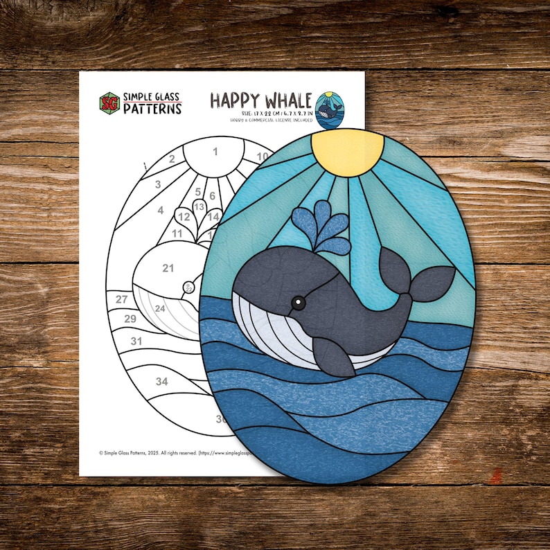 Humpback Whale Stained Glass Pattern • Ocean Suncatcher Designs for ...