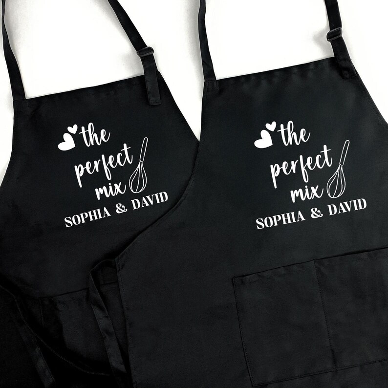 Custom Matching Aprons for Couples, Personalized Aprons for Men Women ...