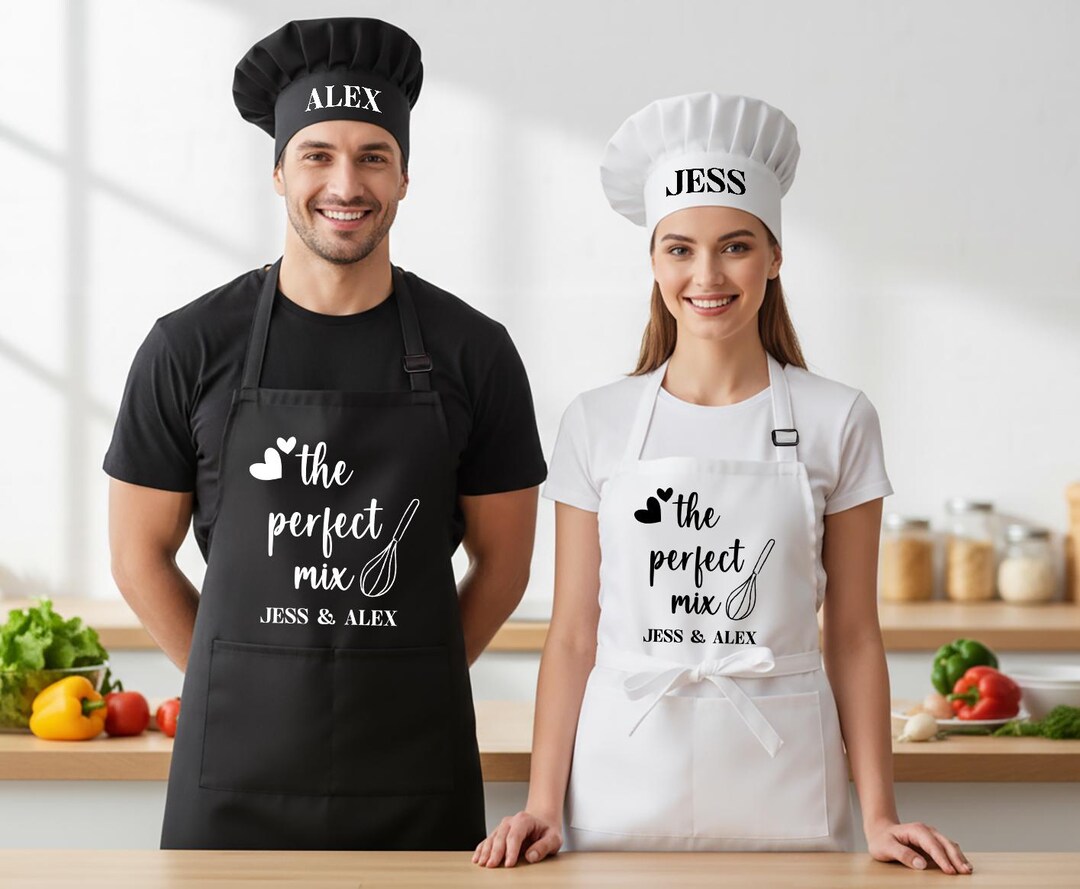 Custom Matching Aprons for Couples, Personalized Aprons for Men Women ...