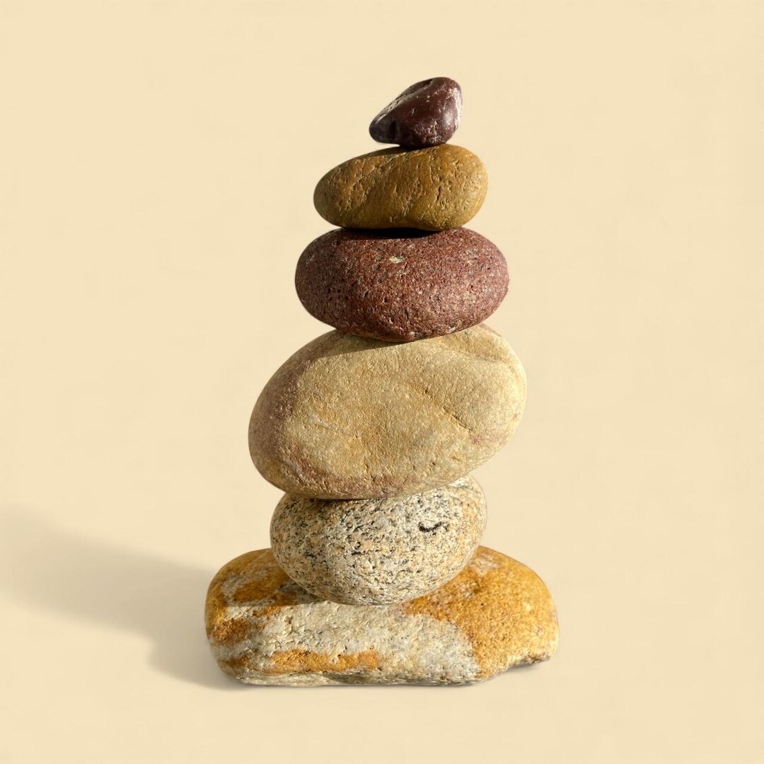 Stacked Stones Cairn Pacific Ocean Garden Restackable Balancing Rocks ...