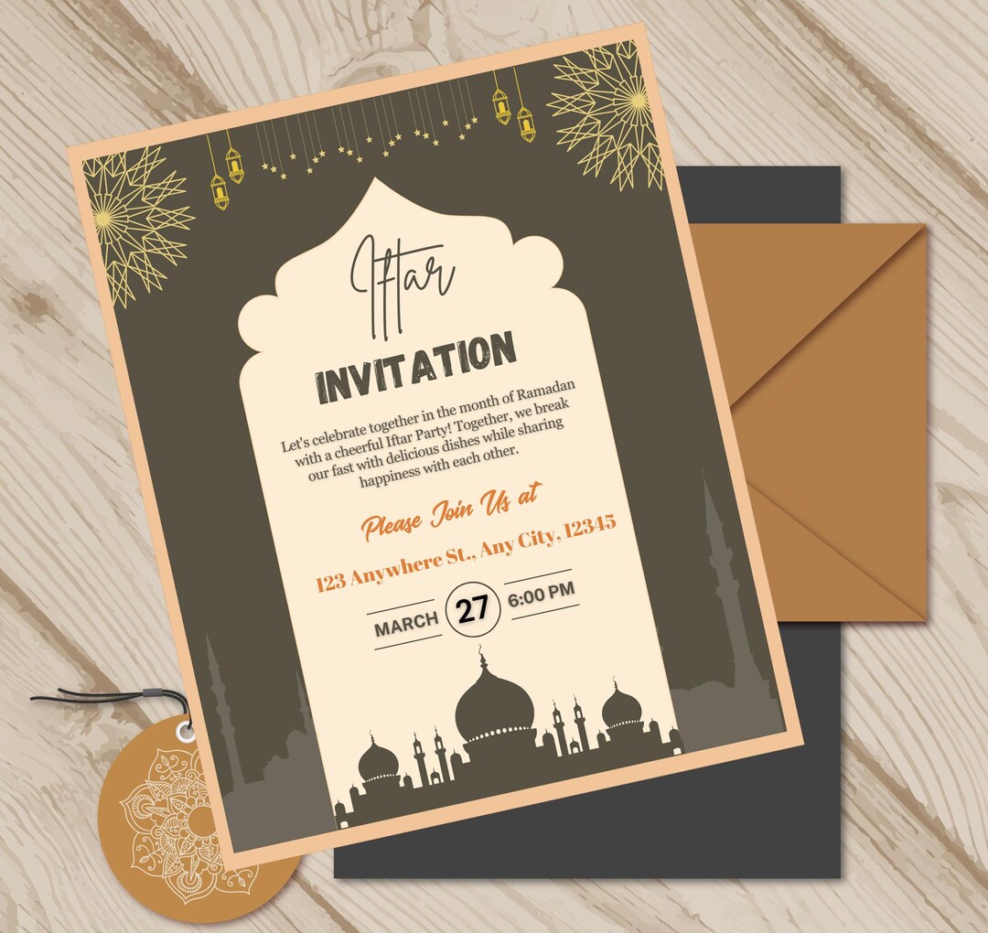 Elegant Ramadan Iftar Party Invitation | Muslim Gathering (digital ...